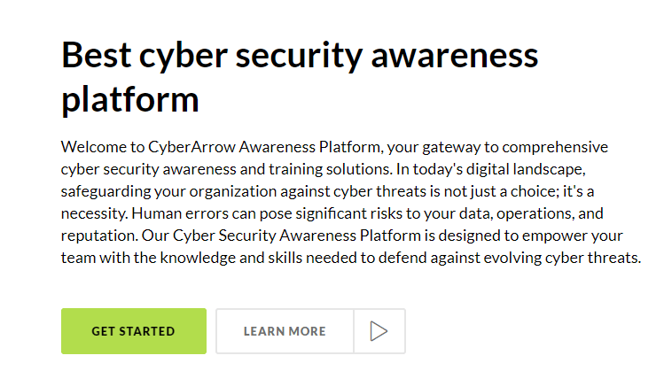 Best cyber security awareness platform | CyberArrow
