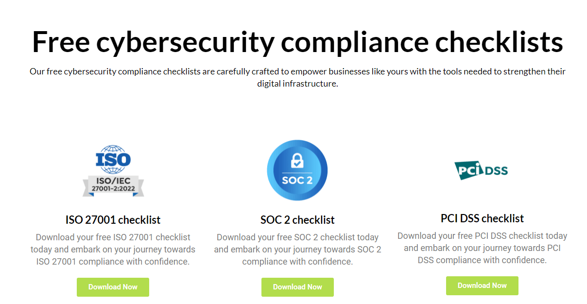 Free cybersecurity compliance checklists | Download now